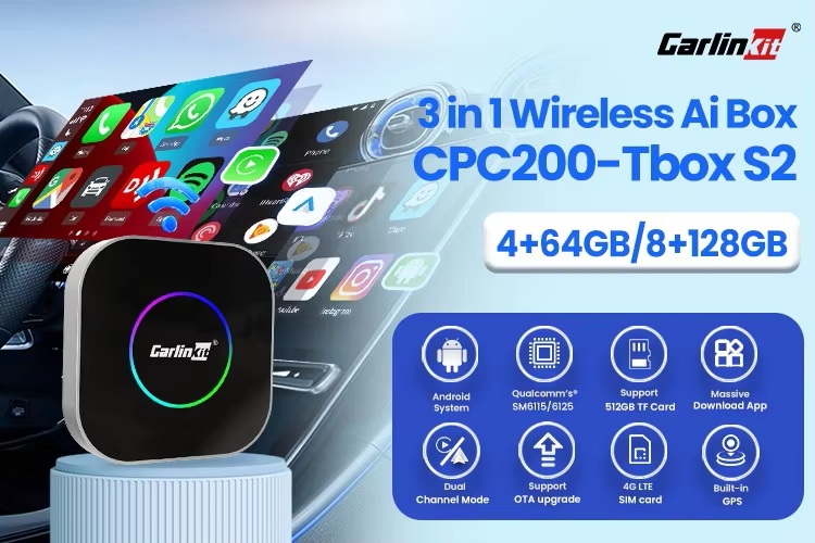 Android Box Ô Tô Carlinkit Tbox Ambient S2 Ram 4/64 Android 13